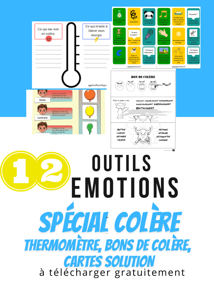Outils EMOTIONS 12: la COLERE: thermomètre, bons de colères, cartes ...