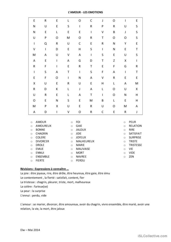 Outils EMOTIONS 6: JEUX DE LETTRES: mots croisés, mots mêlés, petit bac ...